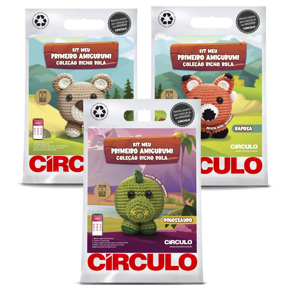 Kit Amigurumi Bicho Bola Círculo